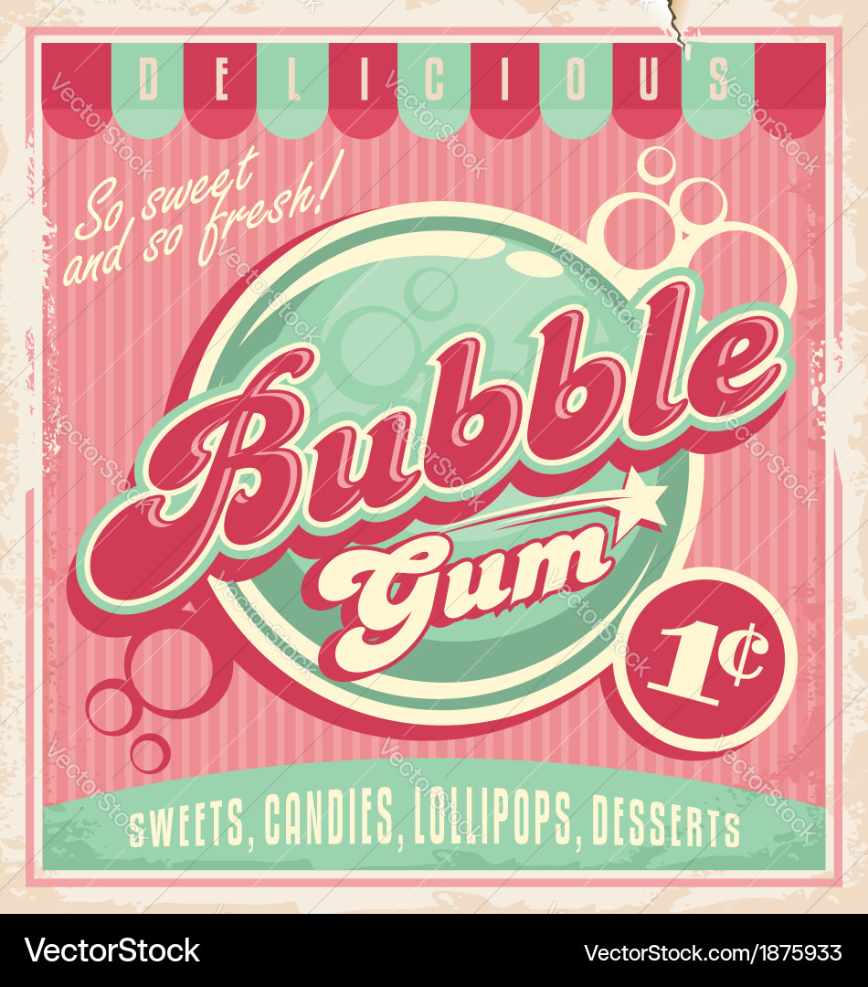 Bubble gum Royalty Free Vector Image - VectorStock