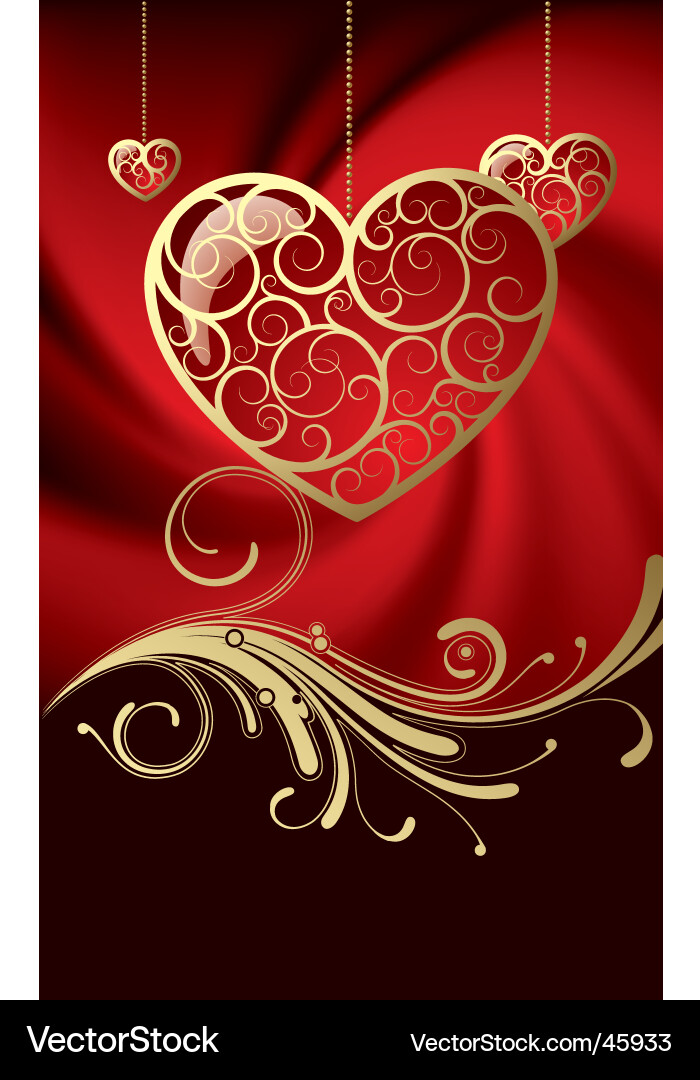 Card with hearts Royalty Free Vector Image - VectorStock