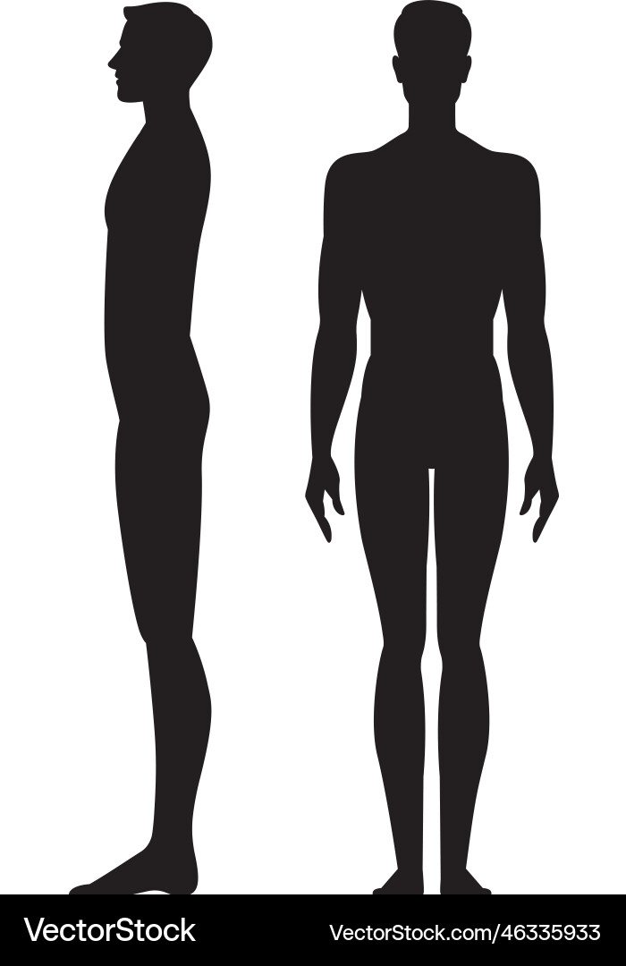 Full Length Man Silhouette - Front & Side View