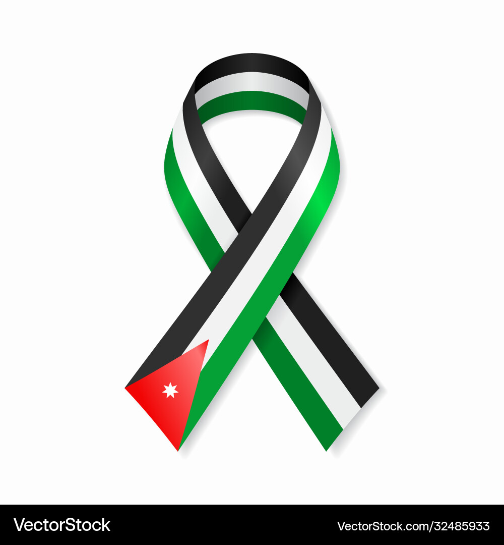 Jordan Flag Ribbon Royalty Free Vector Image - VectorStock