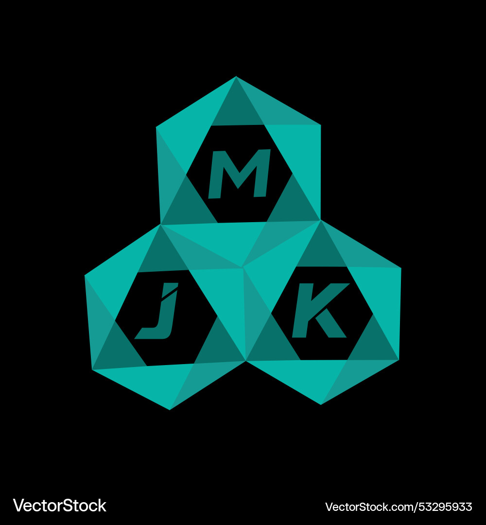Mjk creative minimalist letter logo unique Vector Image
