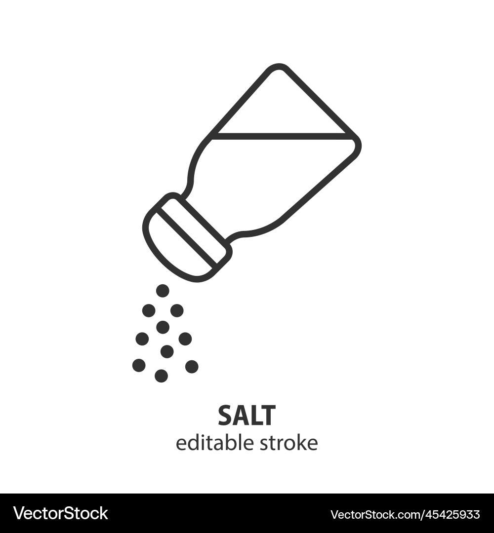 Pouring salt from shaker sign Royalty Free Vector Image