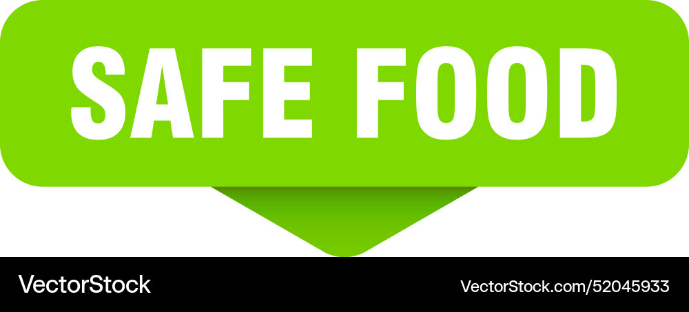 Safe food sticker sign on transparent Royalty Free Vector