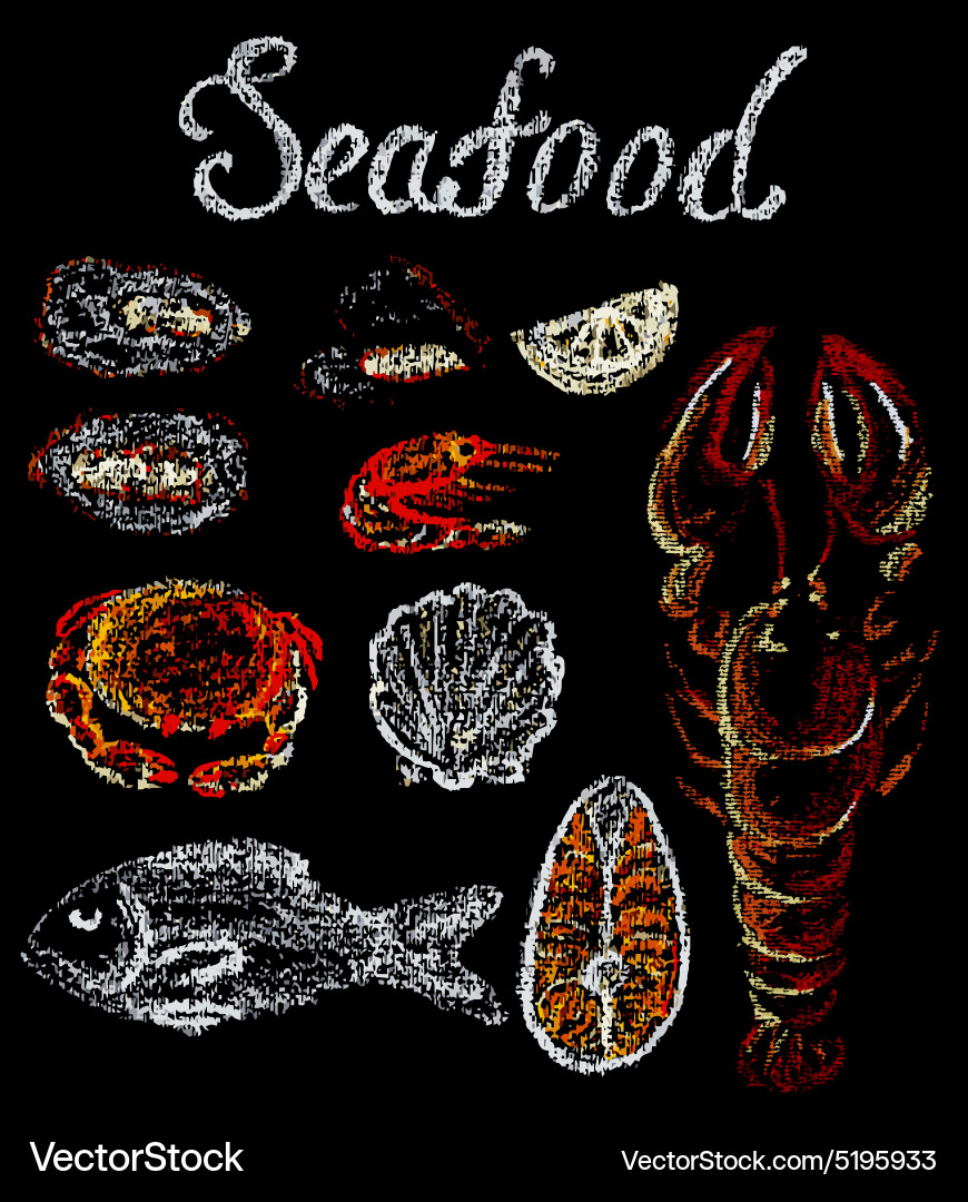 Seafood Royalty Free Vector Image - VectorStock