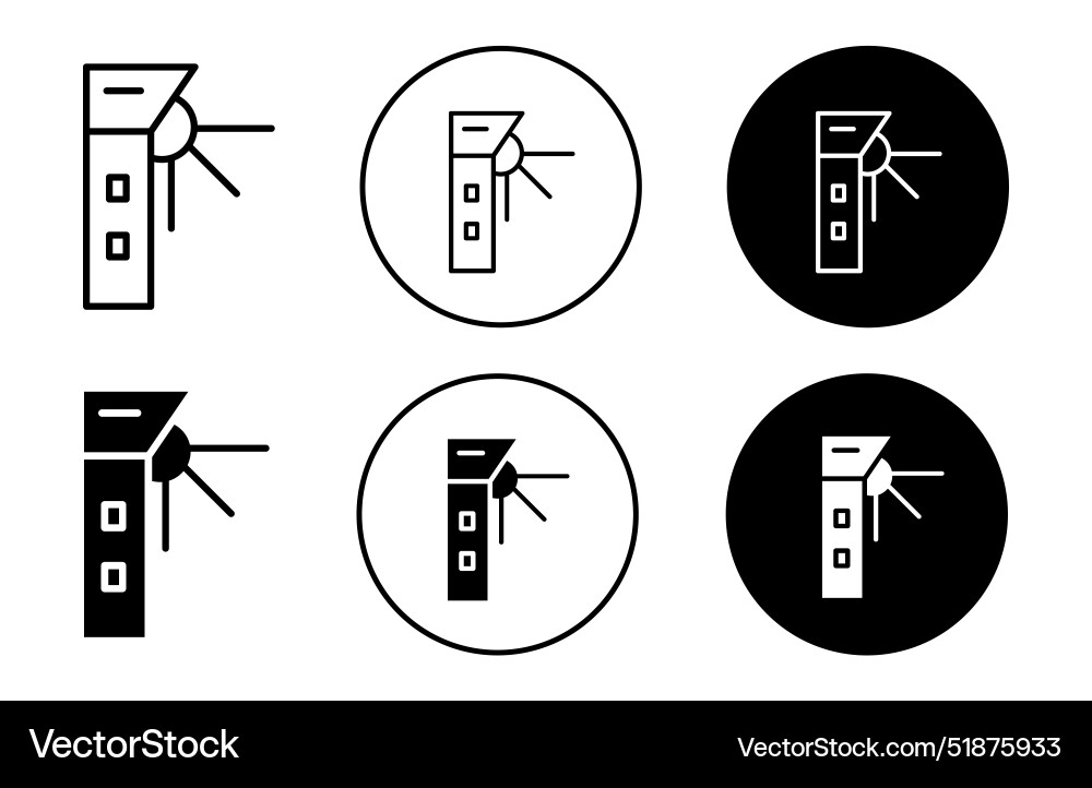 Turnstile icon outline flat Royalty Free Vector Image