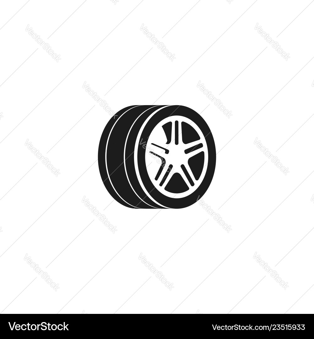 Wheel car icon isolated on white background Vector Image