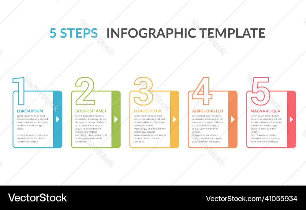 5 steps - infographic template Royalty Free Vector Image