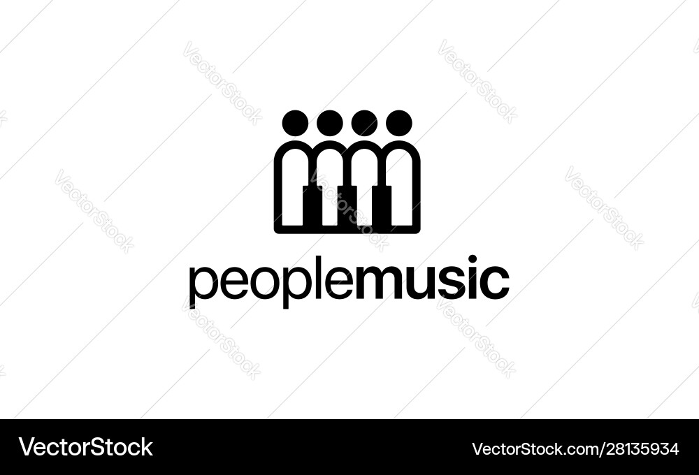 Black people music logo Royalty Free Vector Image