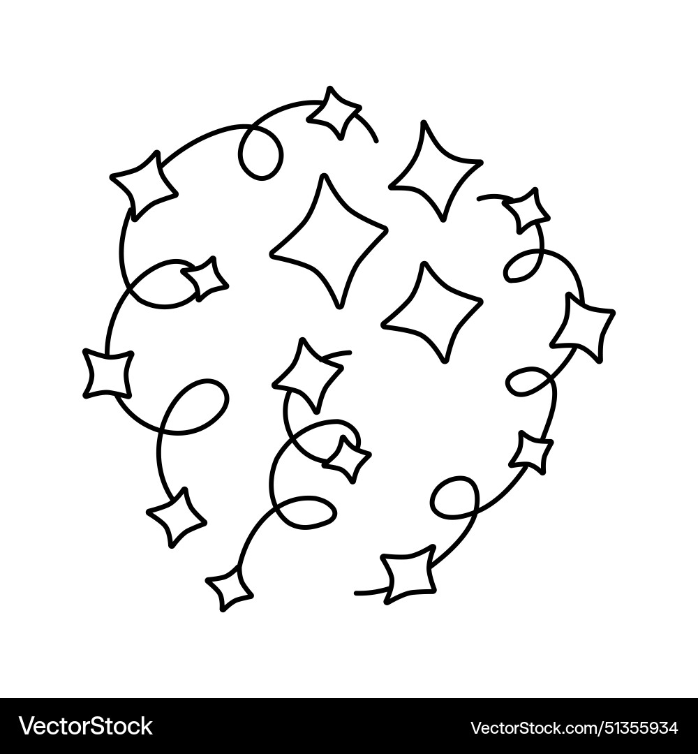 Cute hand drawn curly stars cloud clipart Vector Image