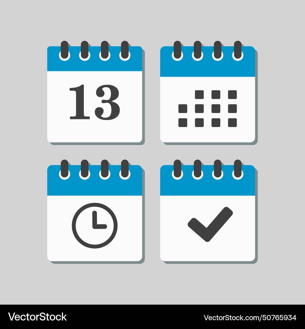 Icon calendar number 13 agenda app timer done Vector Image