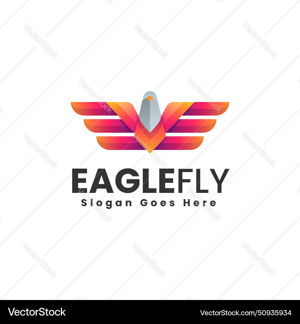 Logo eagle gradient colorful style Royalty Free Vector Image
