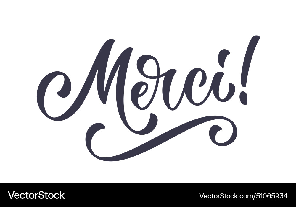 Merci word - hand lettering Royalty Free Vector Image