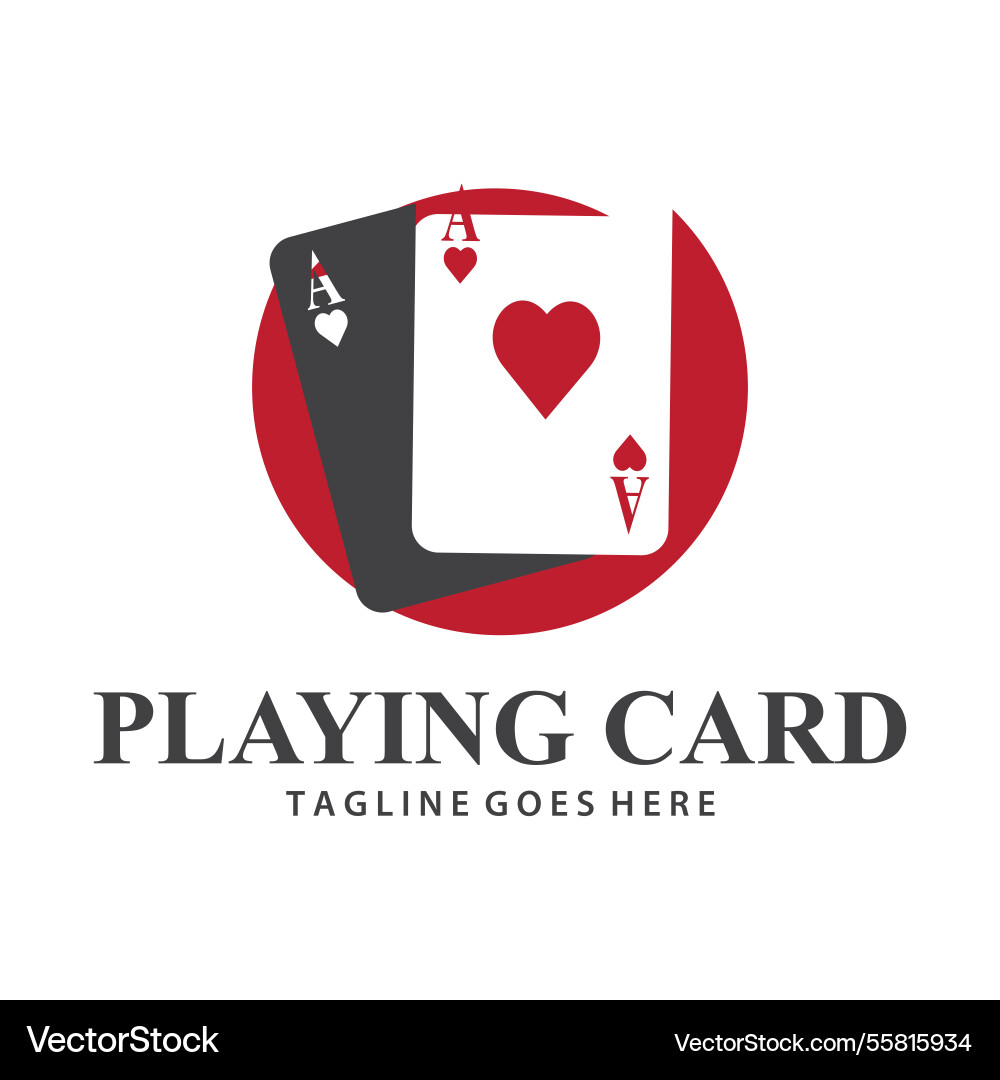 Poker card logo gambling game design simple Vector Image