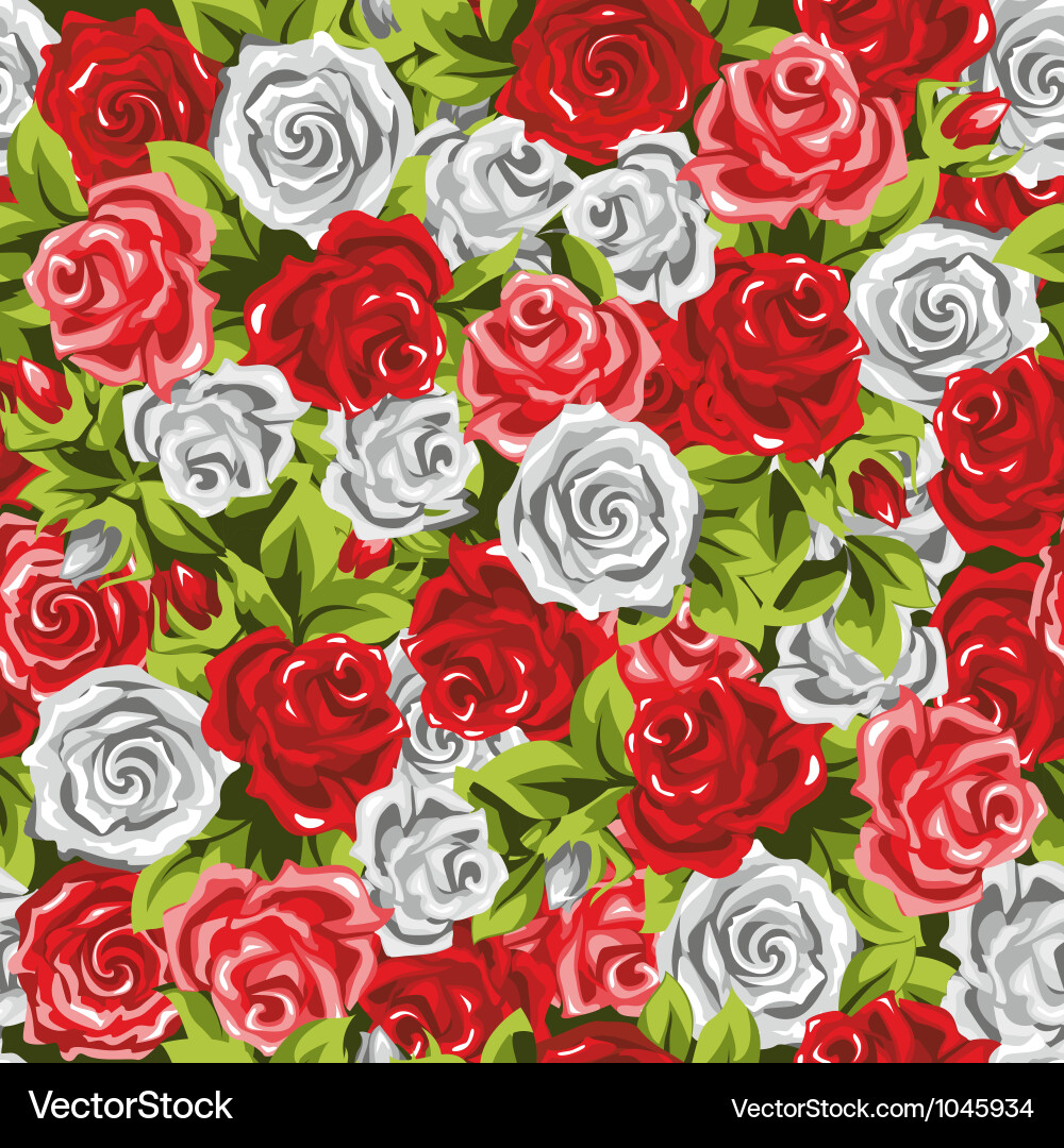 Rose seamless Royalty Free Vector Image - VectorStock