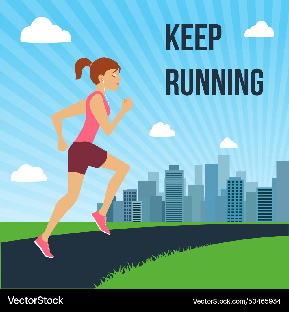 Running woman poster Royalty Free Vector Image