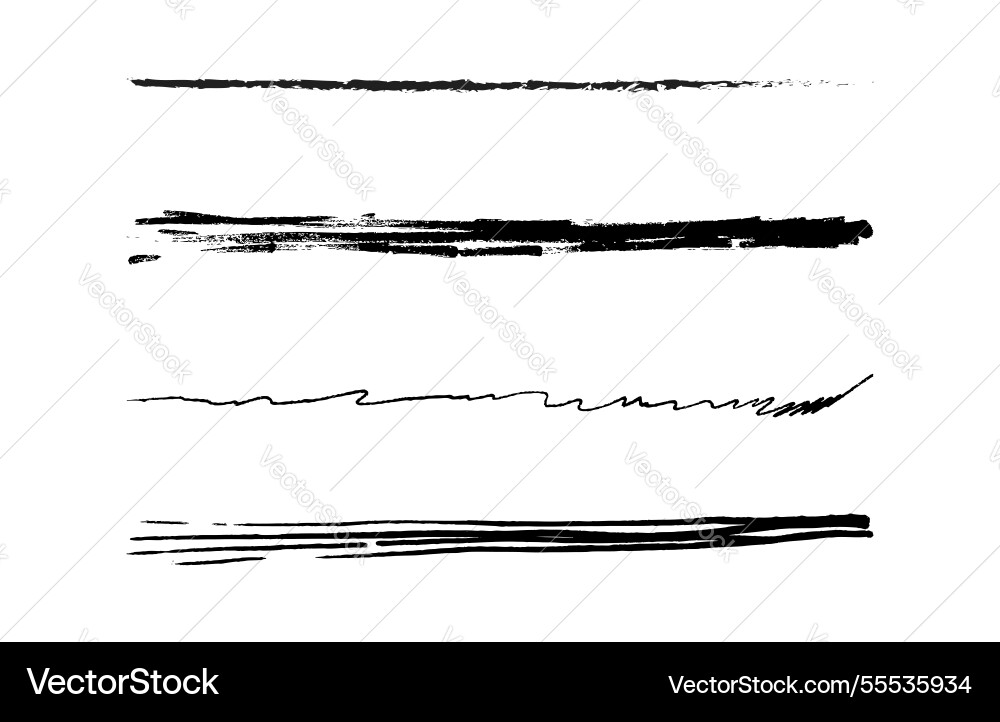 Scribble horizontal brushes doodle art line Vector Image