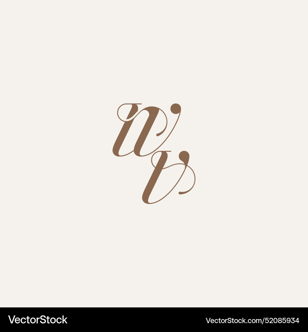 Wedding concept design ideas wv initial monogram Vector Image