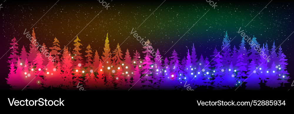 Winter background with pine trees Royalty Free Vector Image
