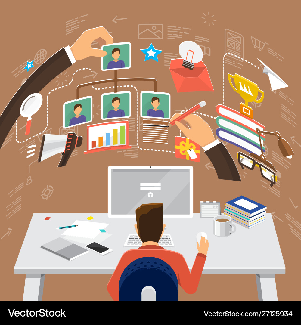 Workingdesktop 19 Royalty Free Vector Image - VectorStock