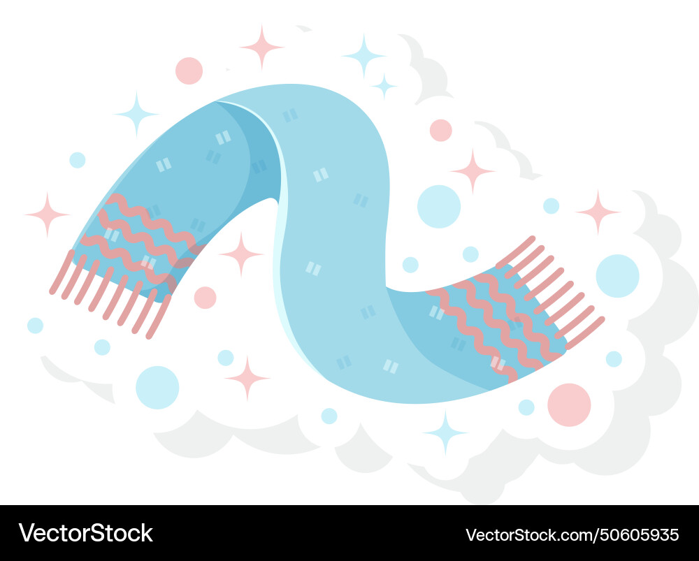 Curved scarf sticker Royalty Free Vector Image