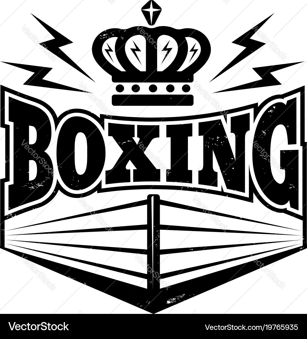 Emblem with boxing ring Royalty Free Vector Image