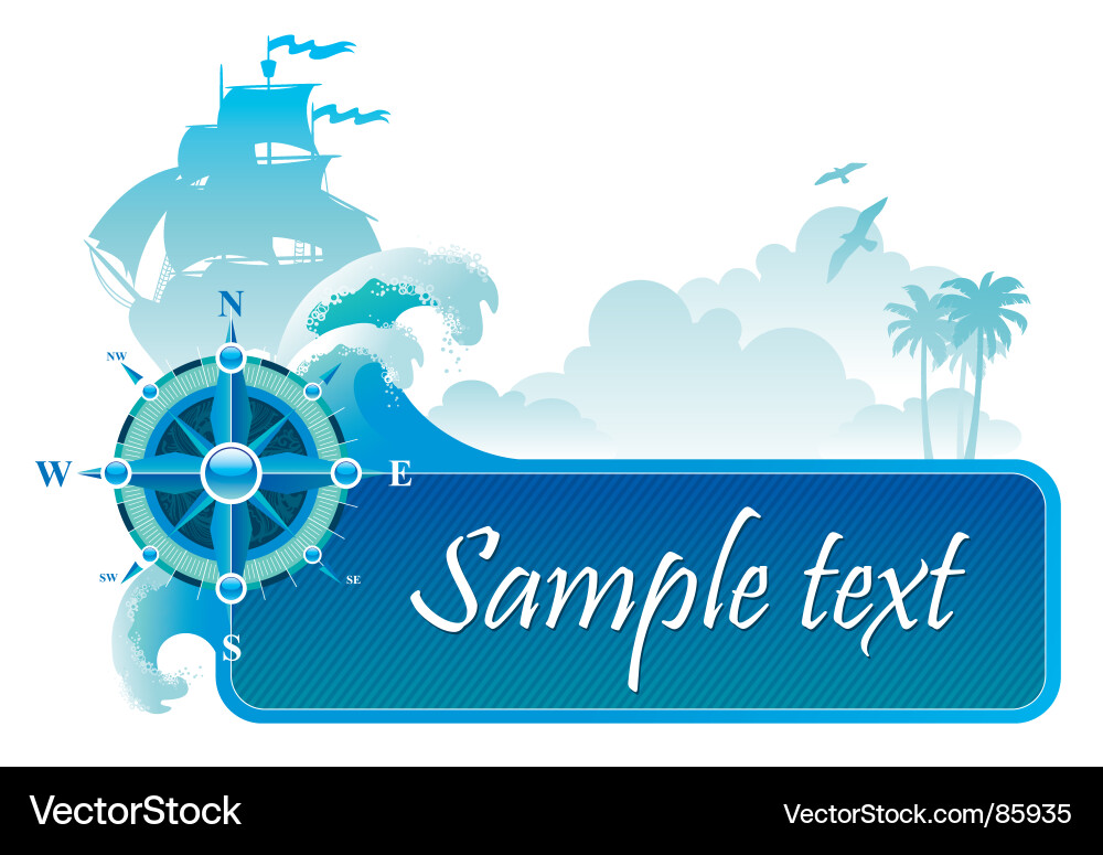 Frame with compass rose Royalty Free Vector Image