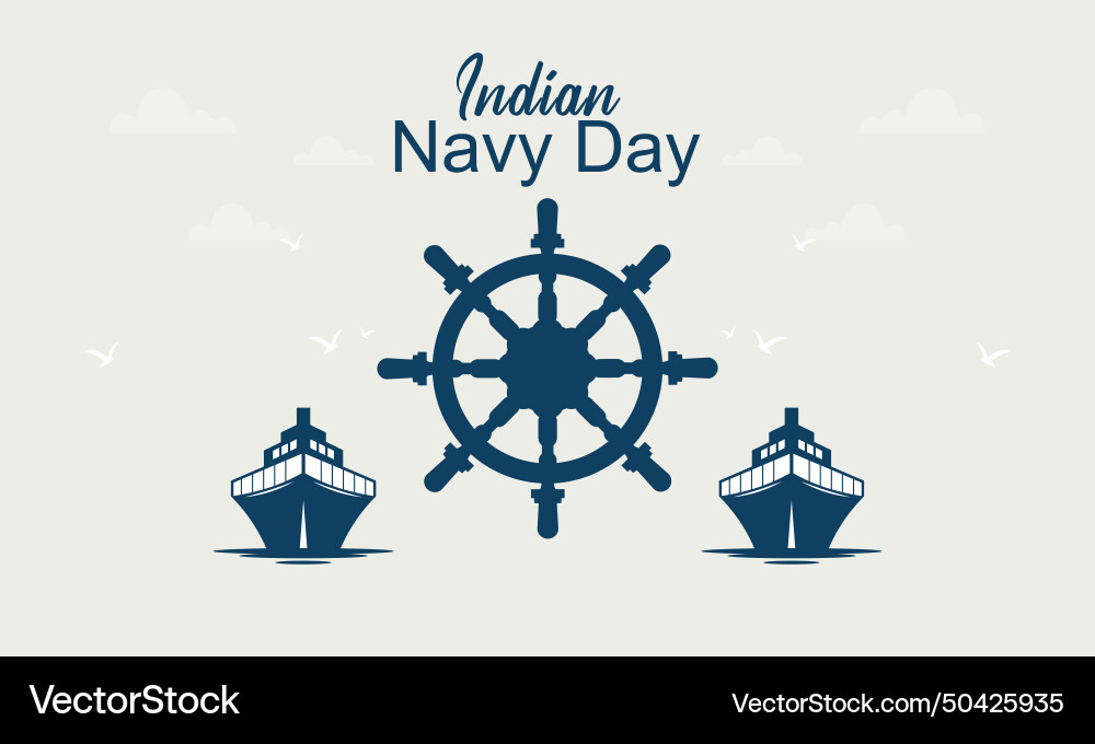 Indian navy day 4 december template Royalty Free Vector