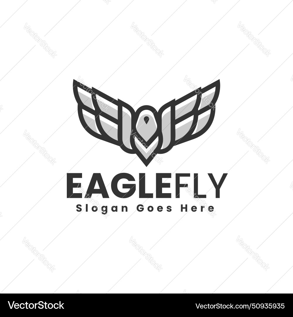 Logo eagle line art style Royalty Free Vector Image