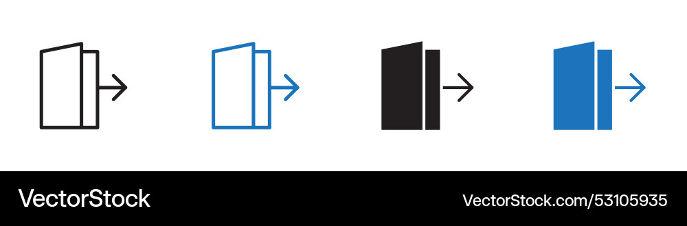 Logout icon set outline Royalty Free Vector Image