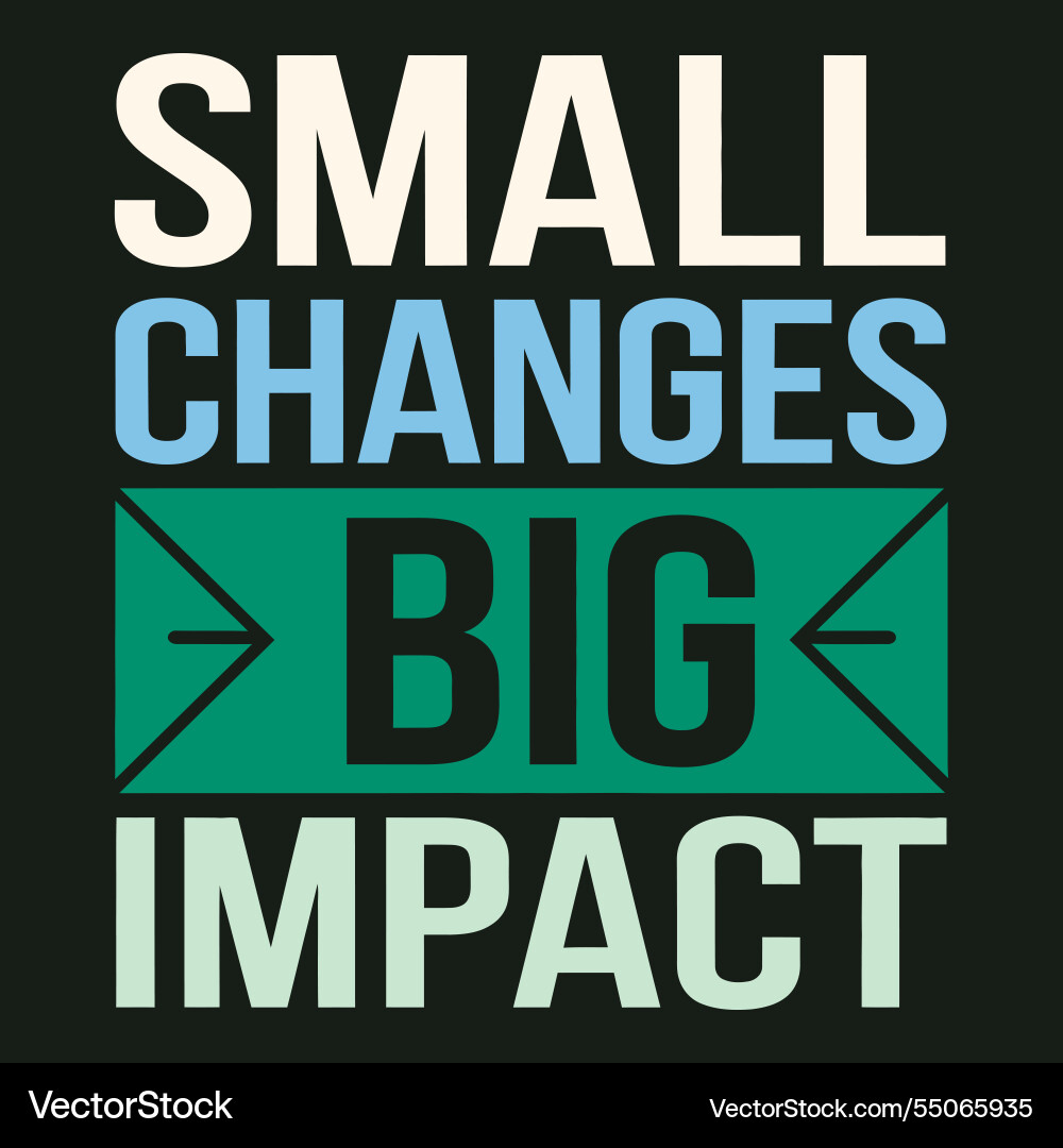 Small changes big impact creative typography Vector Image