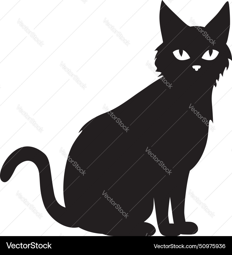 Black cat silhouette Royalty Free Vector Image