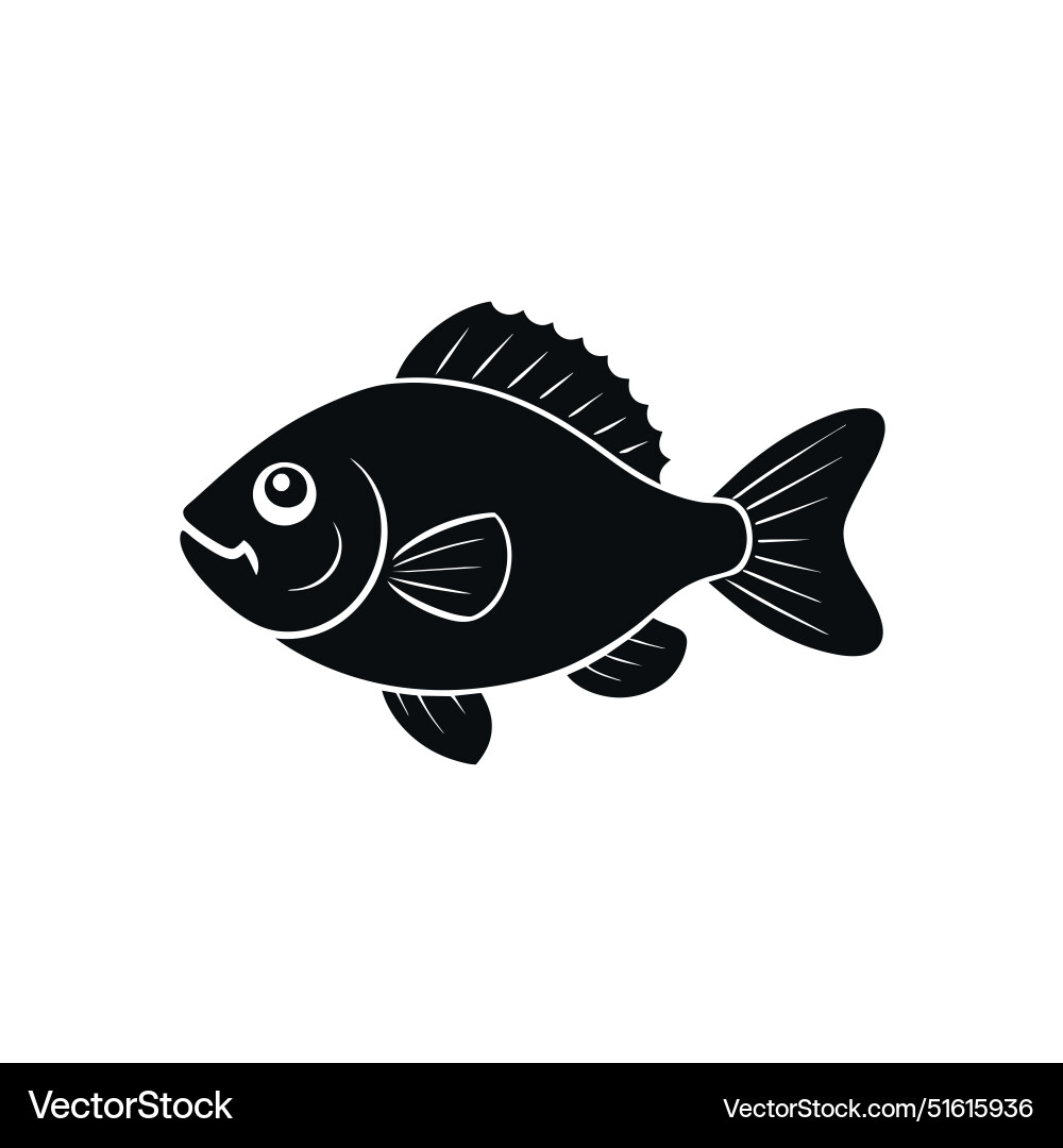 Black crappie fish goes icon Royalty Free Vector Image