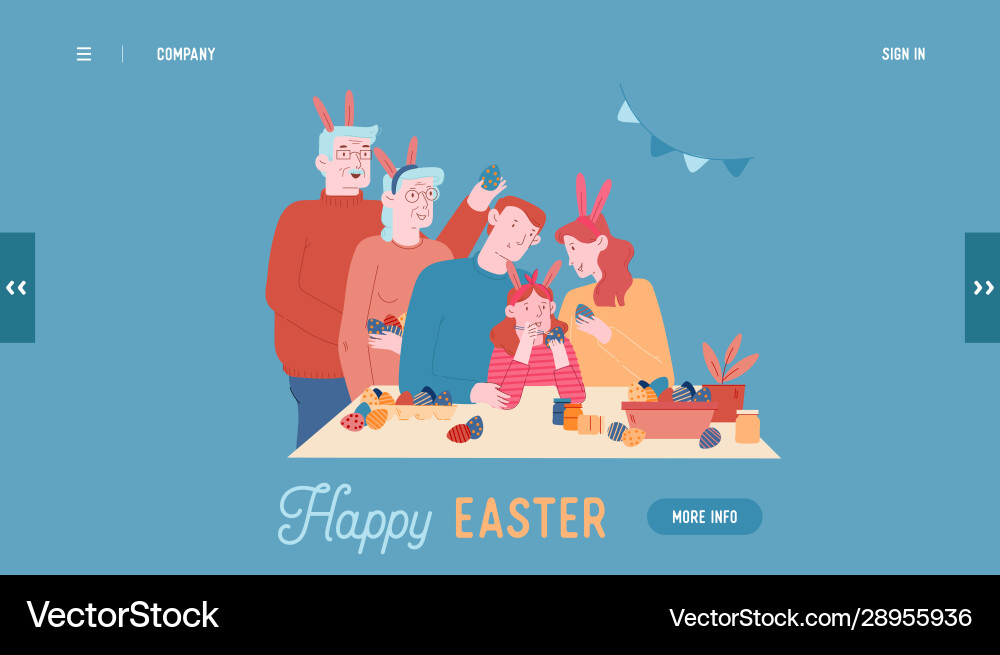 Easter Family Celebration Royalty Free Vector Image