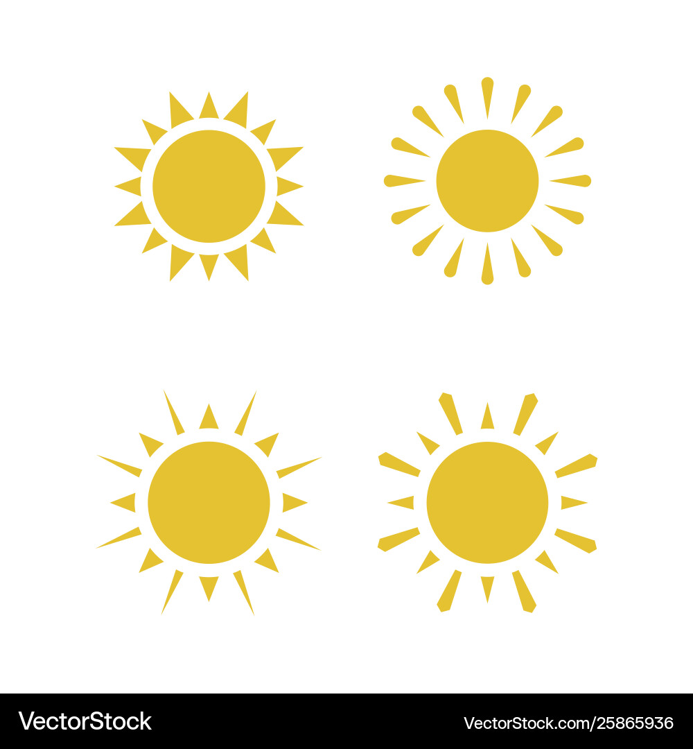 Flat sun icon Royalty Free Vector Image - VectorStock