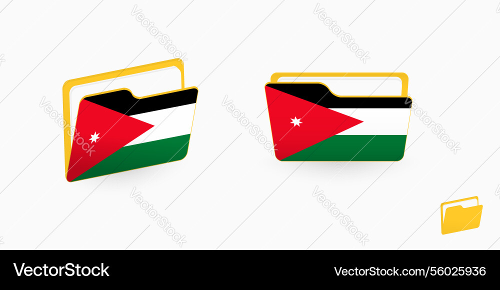 Jordan flag on two type of folder icon Royalty Free Vector