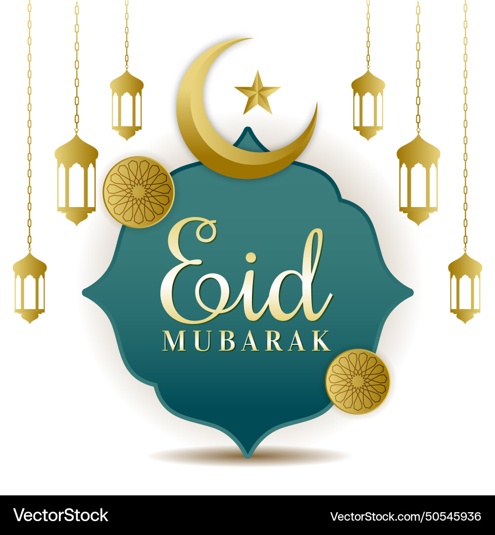 Ramzan mubarak greeting with islamic design Vector Image