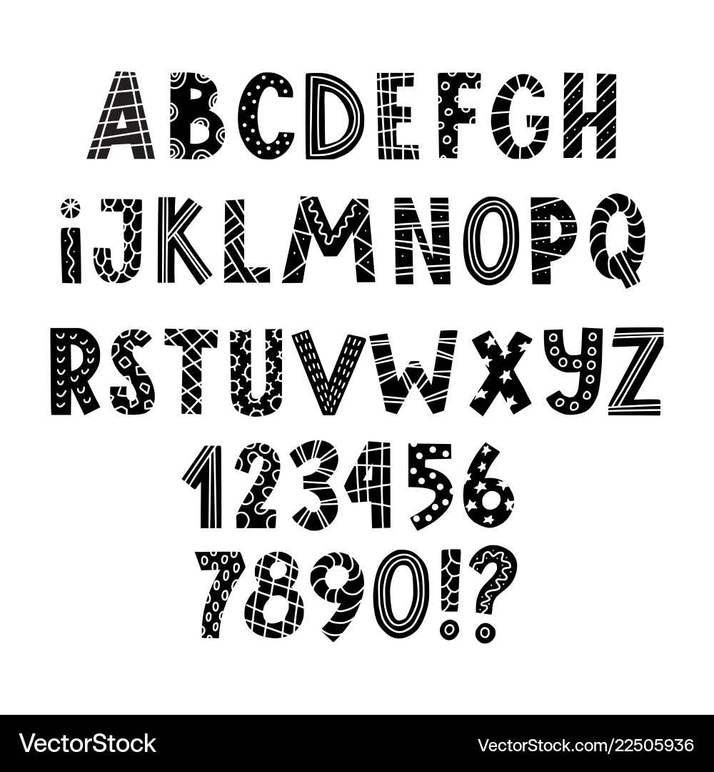 Scandinavian Alphabet - Nordic Style Royalty Free Vector