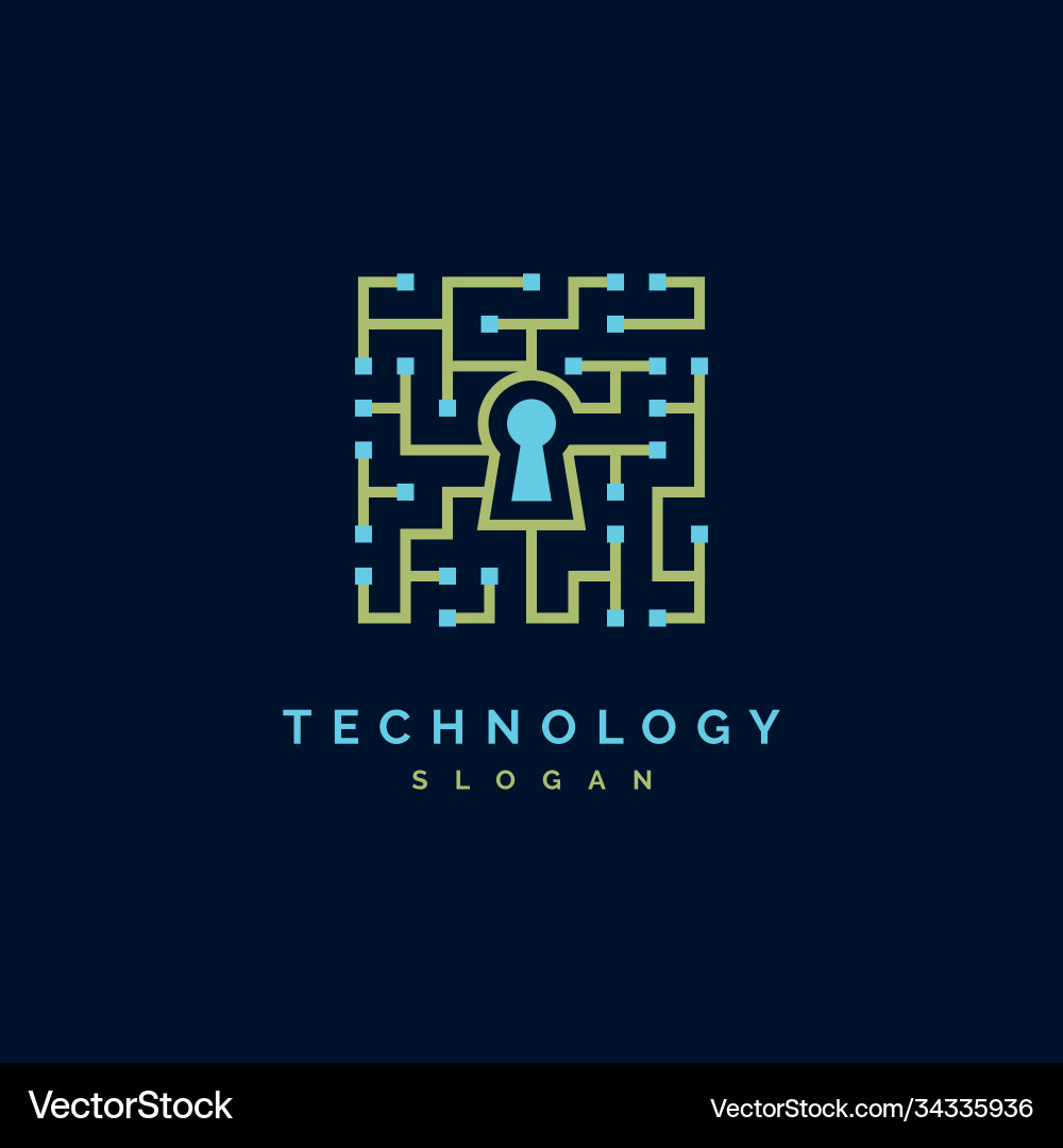 Security technology logo Royalty Free Vector Image