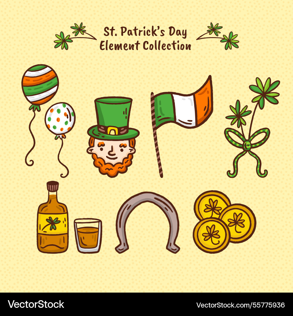 St patricks day element collection Royalty Free Vector Image