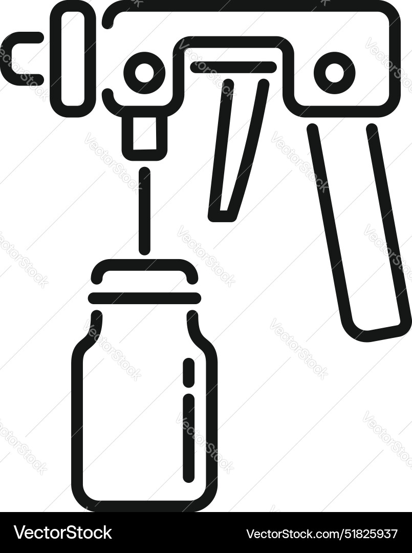 Chemical sprayer using liquid from glass jar Vector Image