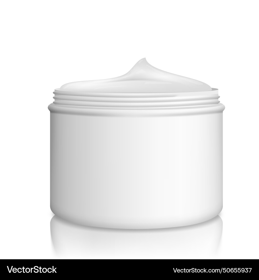 Close up beauty cream container on white back Vector Image
