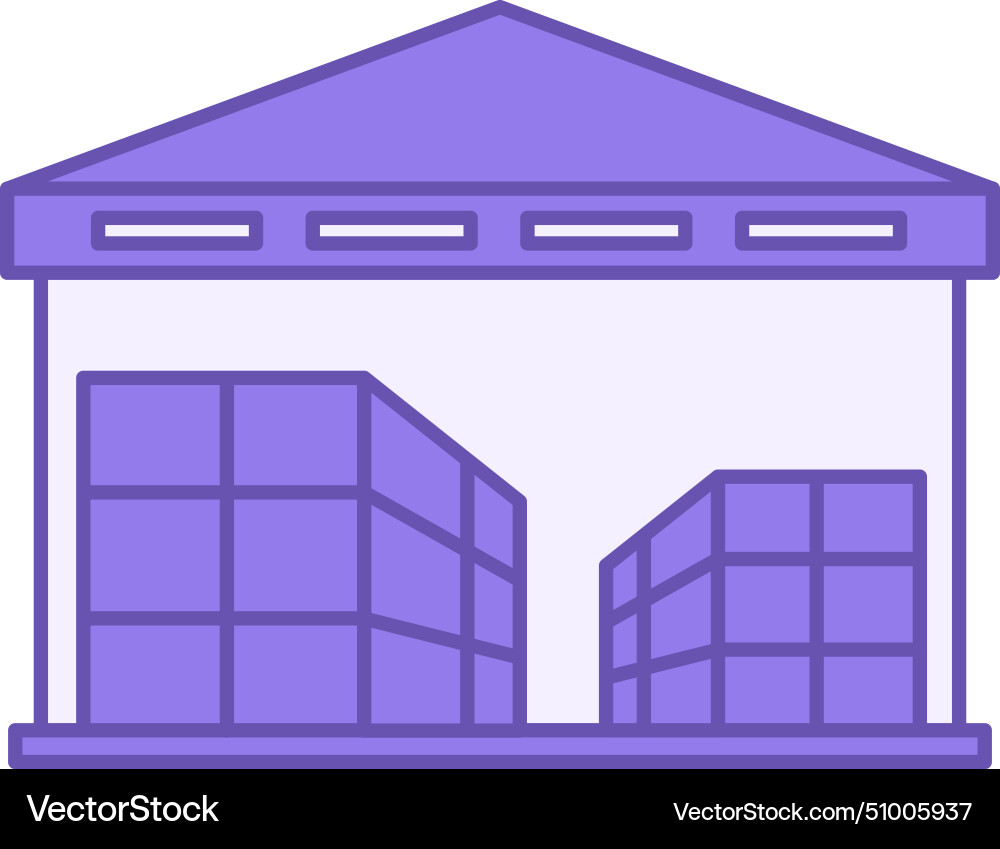 Colored warehouse icon Royalty Free Vector Image