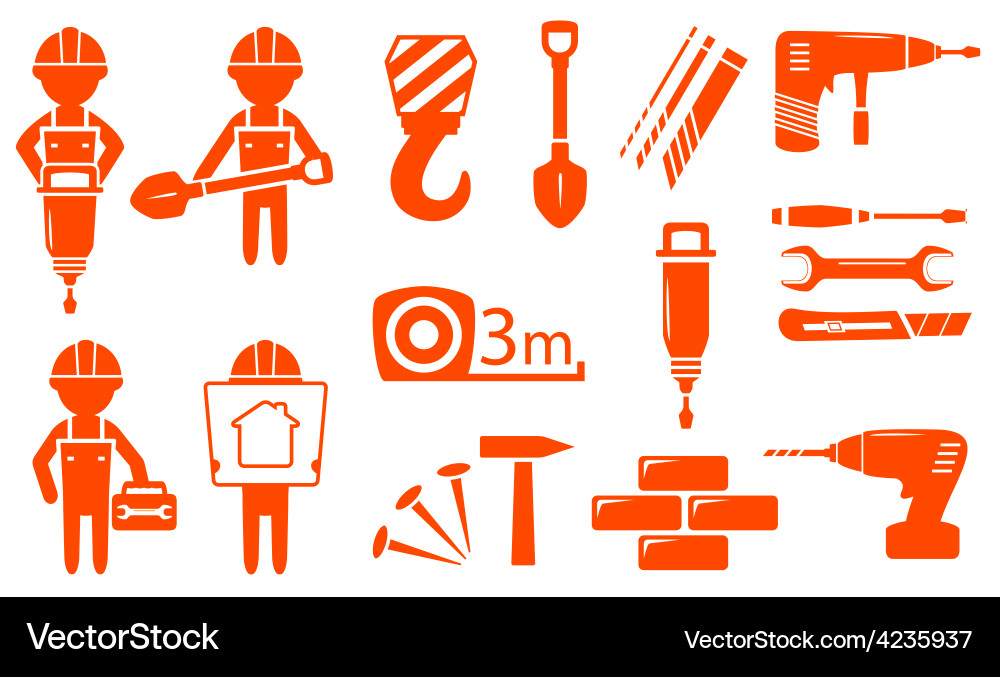 Construction industry set Royalty Free Vector Image