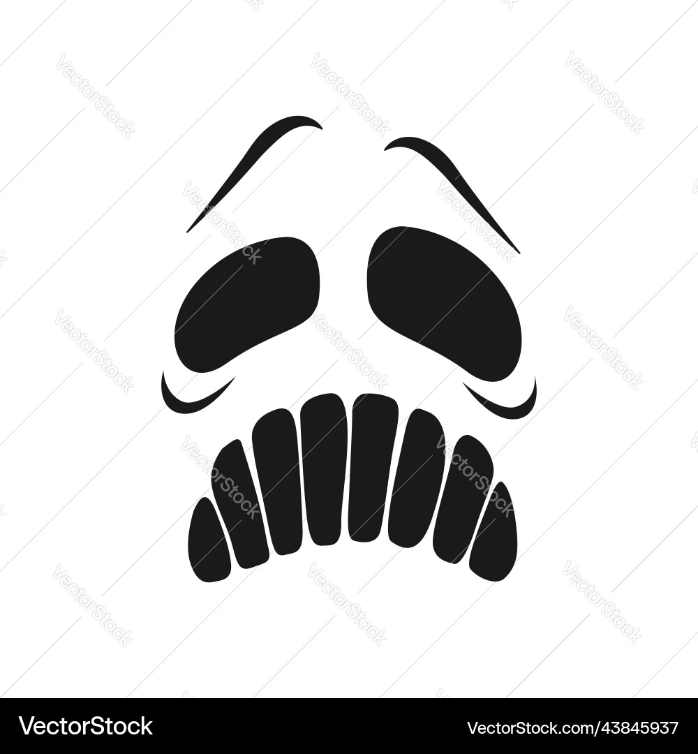 Geängeter Geist Gesicht schreiende Ikone Zeichen Vektorbild