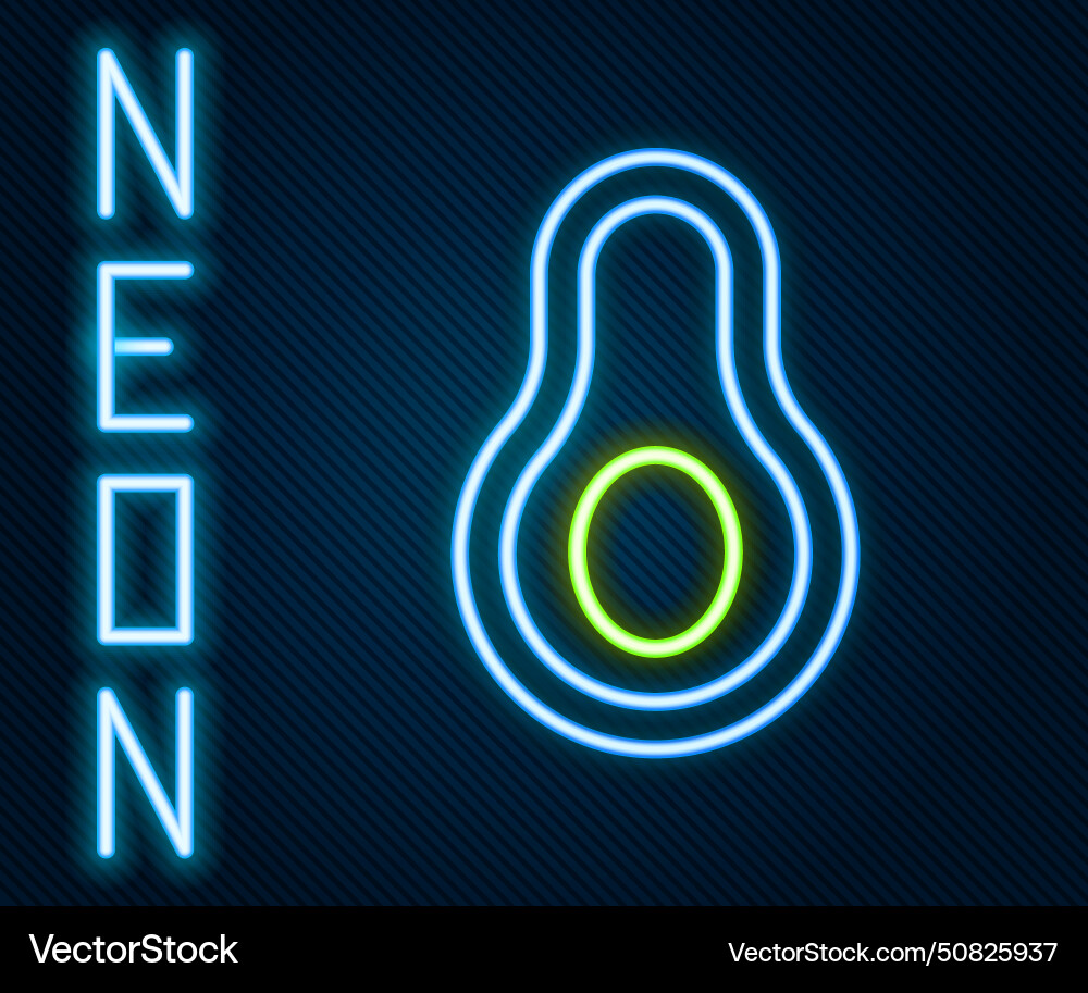 Glowing neon line avocado fruit icon isolated Vector Image