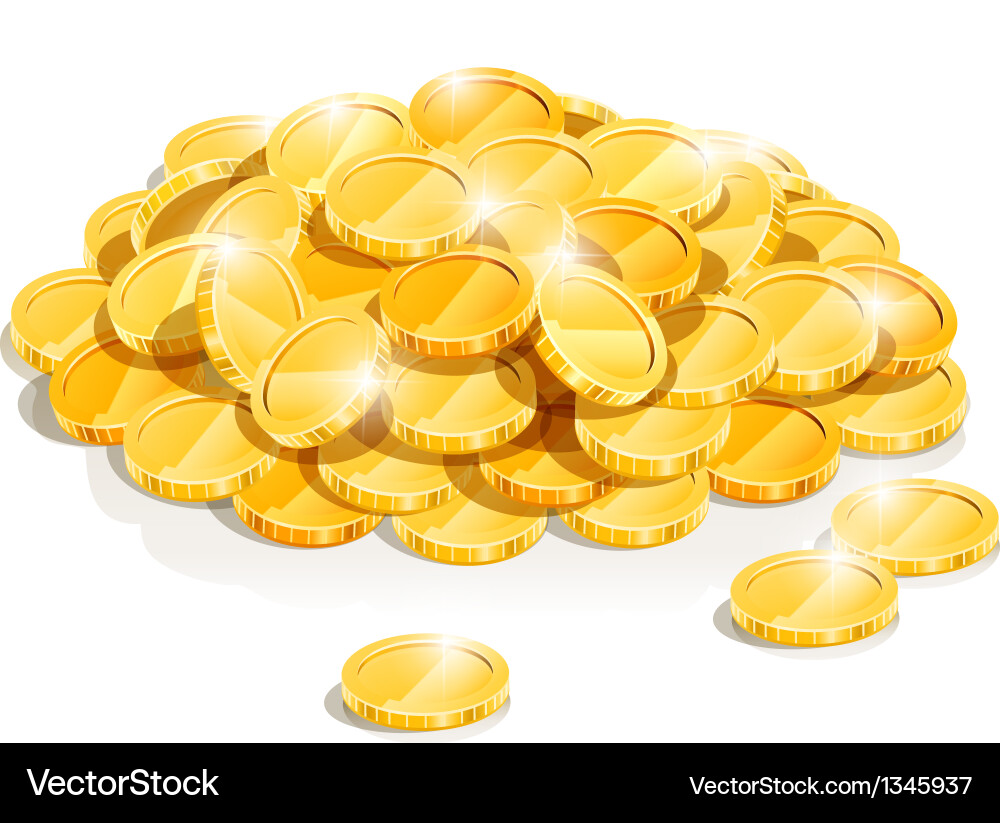 Golden Coin Pile Royalty Free Vector Image - VectorStock