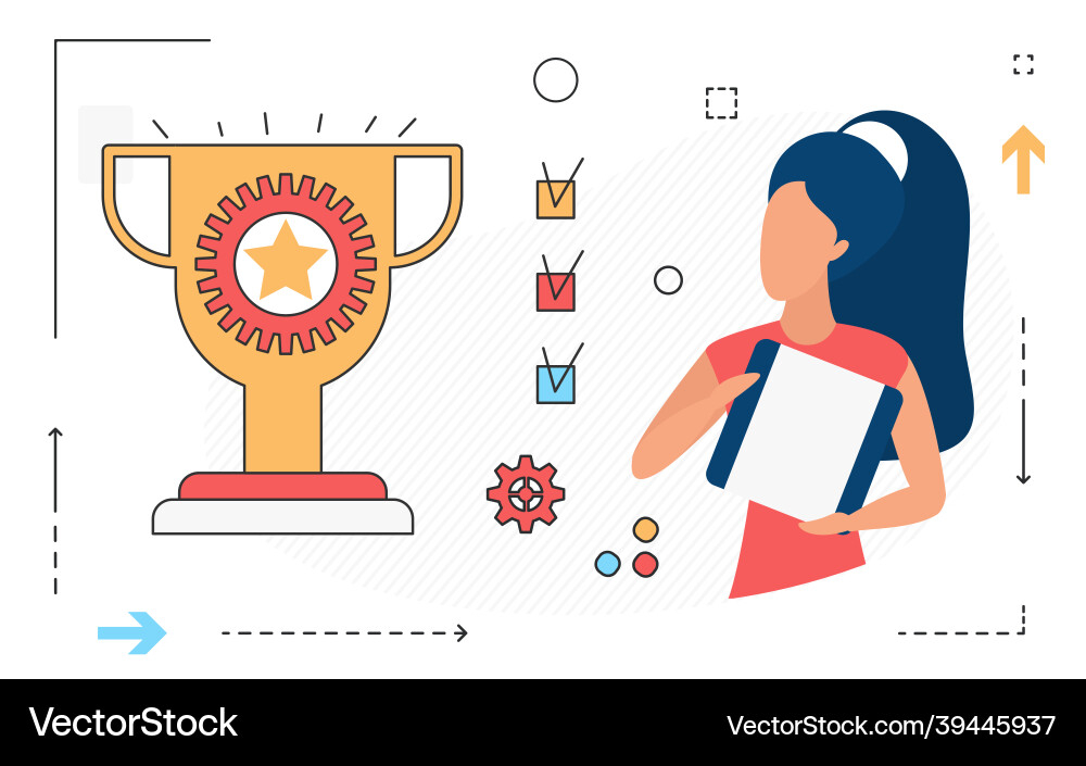 Golden prize award and creative successful Vector Image