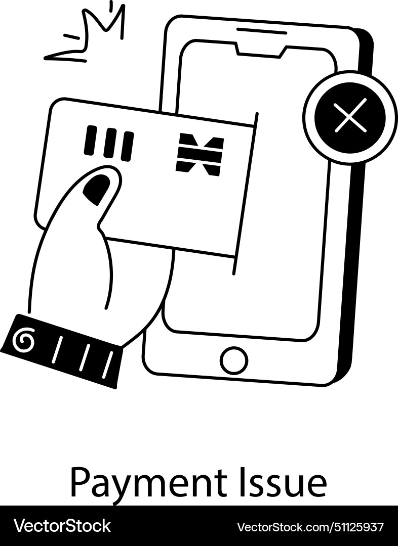 Payment issue Royalty Free Vector Image - VectorStock