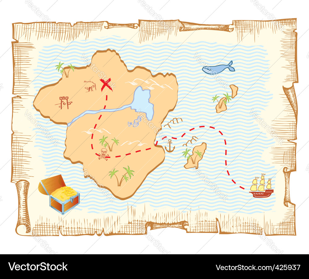 Pirate map Royalty Free Vector Image - VectorStock