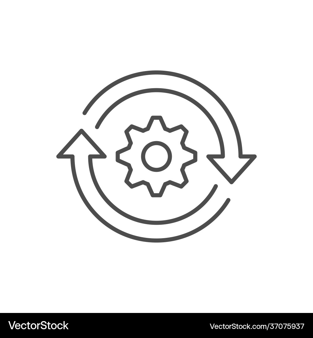 Settings reset line outline icon Royalty Free Vector Image